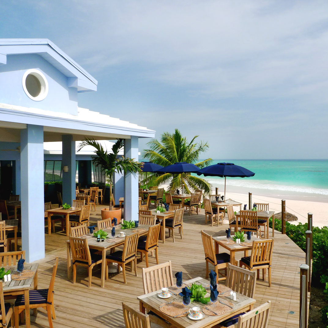 Coral Sands Beach Bar Restaurant Harbour Island, pink sand beach.