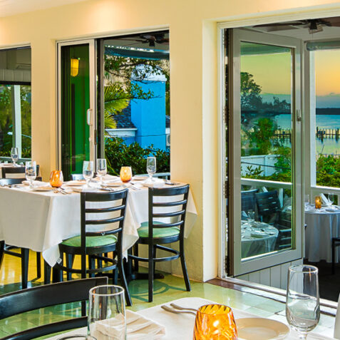 Rock House Restaurant Harbour Island, oceanview dining Bahamas.