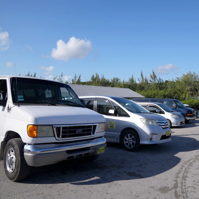 Taxis in North Eleuthera to go to dock to Harbour Island, Bahamas.